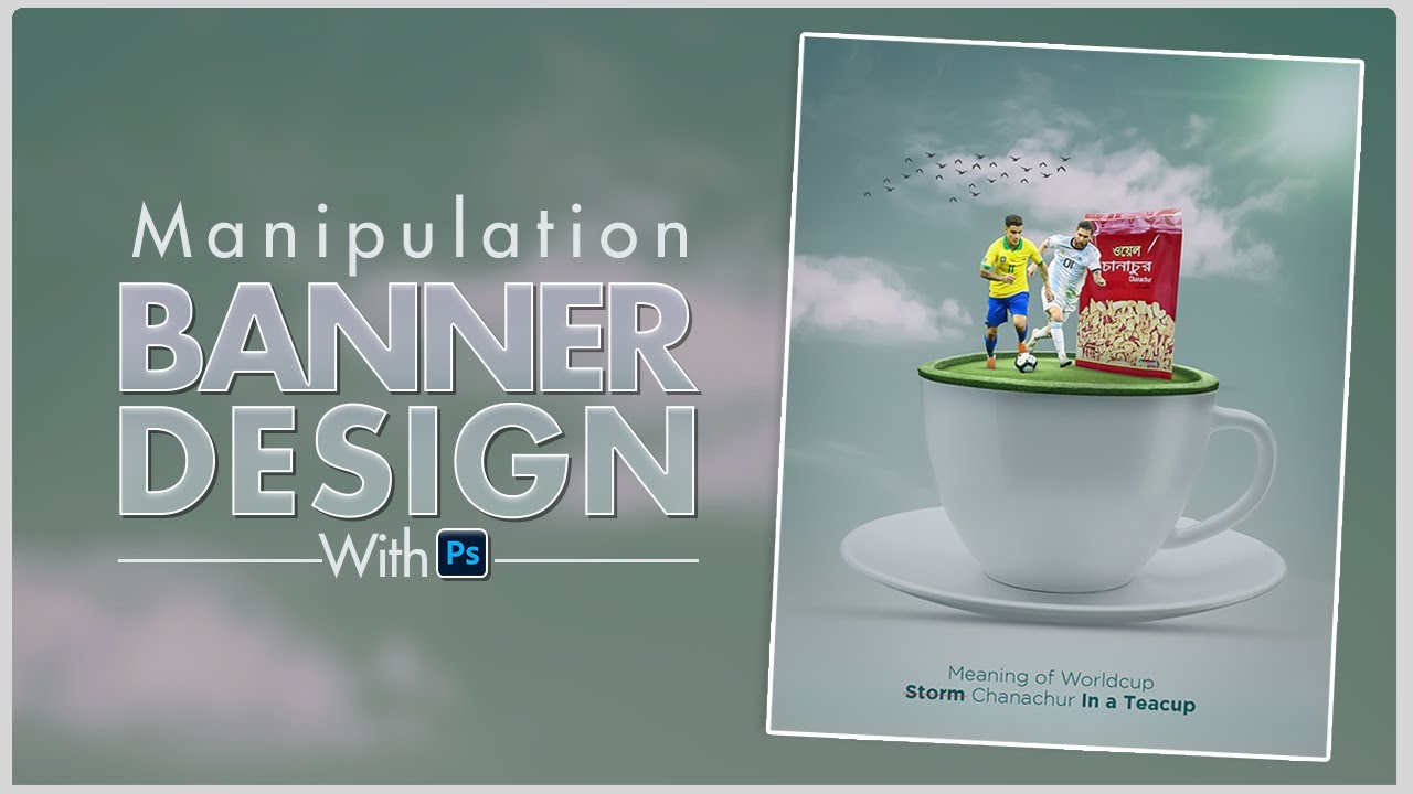 Manipulation BANNER DESIGN with Photoshop || Chanachur Ads Design - YouTube