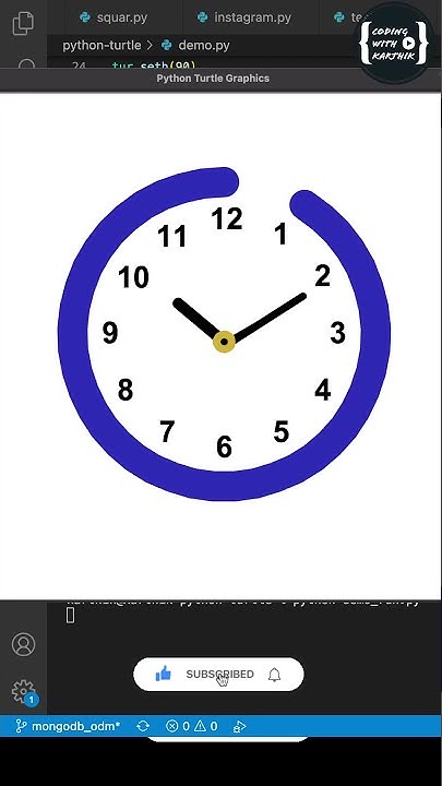 Python Turtle Wall clock design | Analog Clock Design #CodingWithKarthik - YouTube