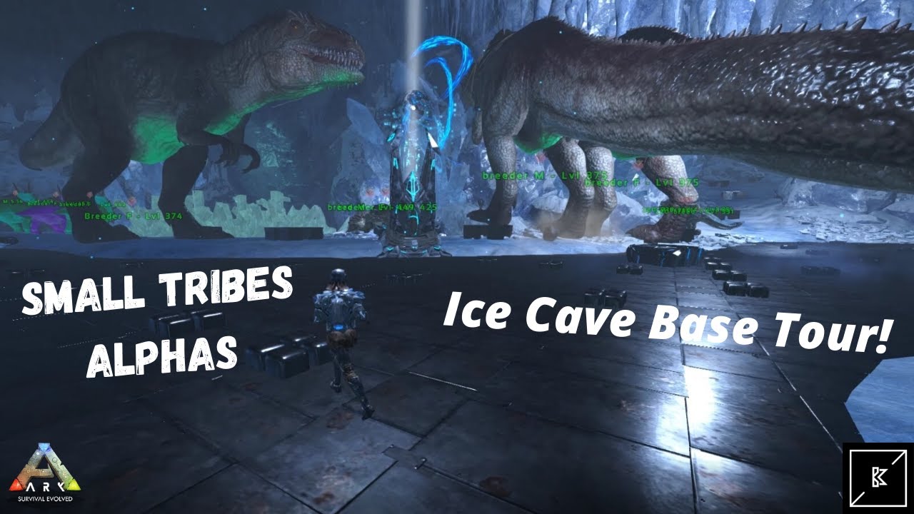 Ark Ice Cave Base Tour! Unofficial Small Tribes Pvp! Alpha Tribe # ...