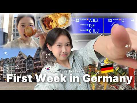 my chaotic first week in Germany 🥨 | airport pickup, DM, REWE haul, & first newspaper interview