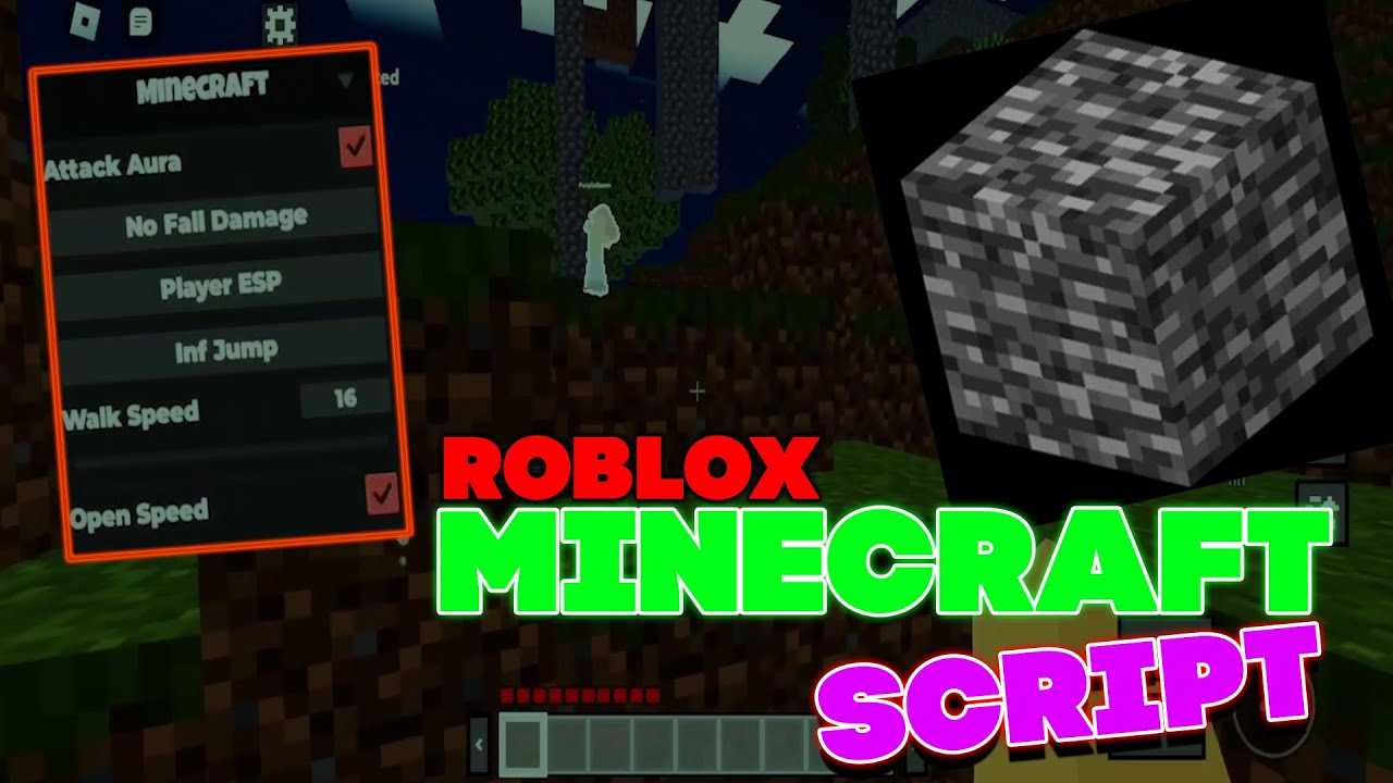ROBLOX Minecraft Script / Hack - (No Fall Damage, ESP, WalkSpeed) - YouTube