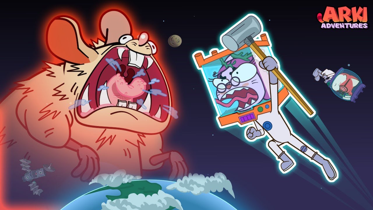 HAMSTER Escapes Maze on SpaceX Cartoon for KIDs | Arki Adventures - YouTube