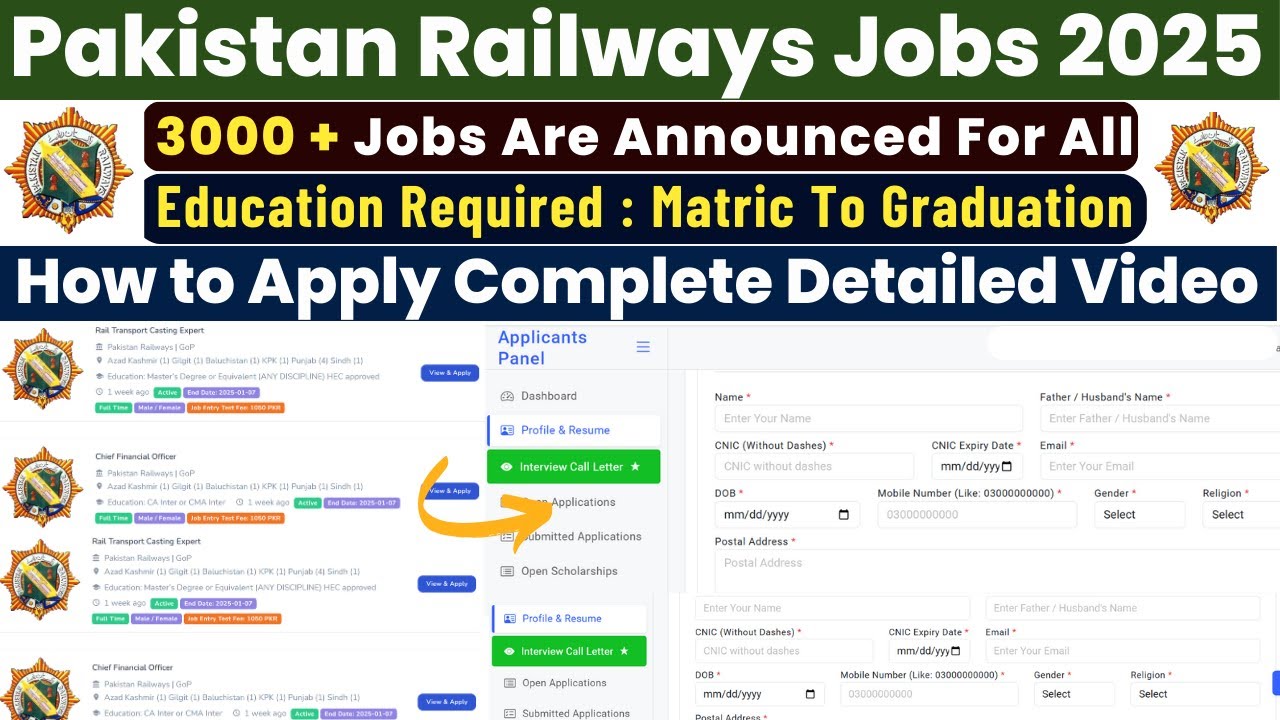How to Apply Online for Pakistan Railways Jobs 2025 | Pak Railway New ...