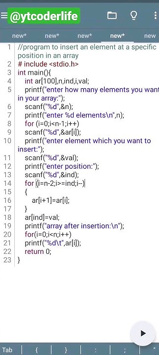Program To Insert An Element In An Array Shorts Viral Cprogramming Insertion Ytshorts