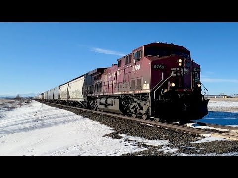 CP 9759 South - CP 300 (Grain) - CP Aldersyde Sub - Mazeppa, Alberta - YouTube