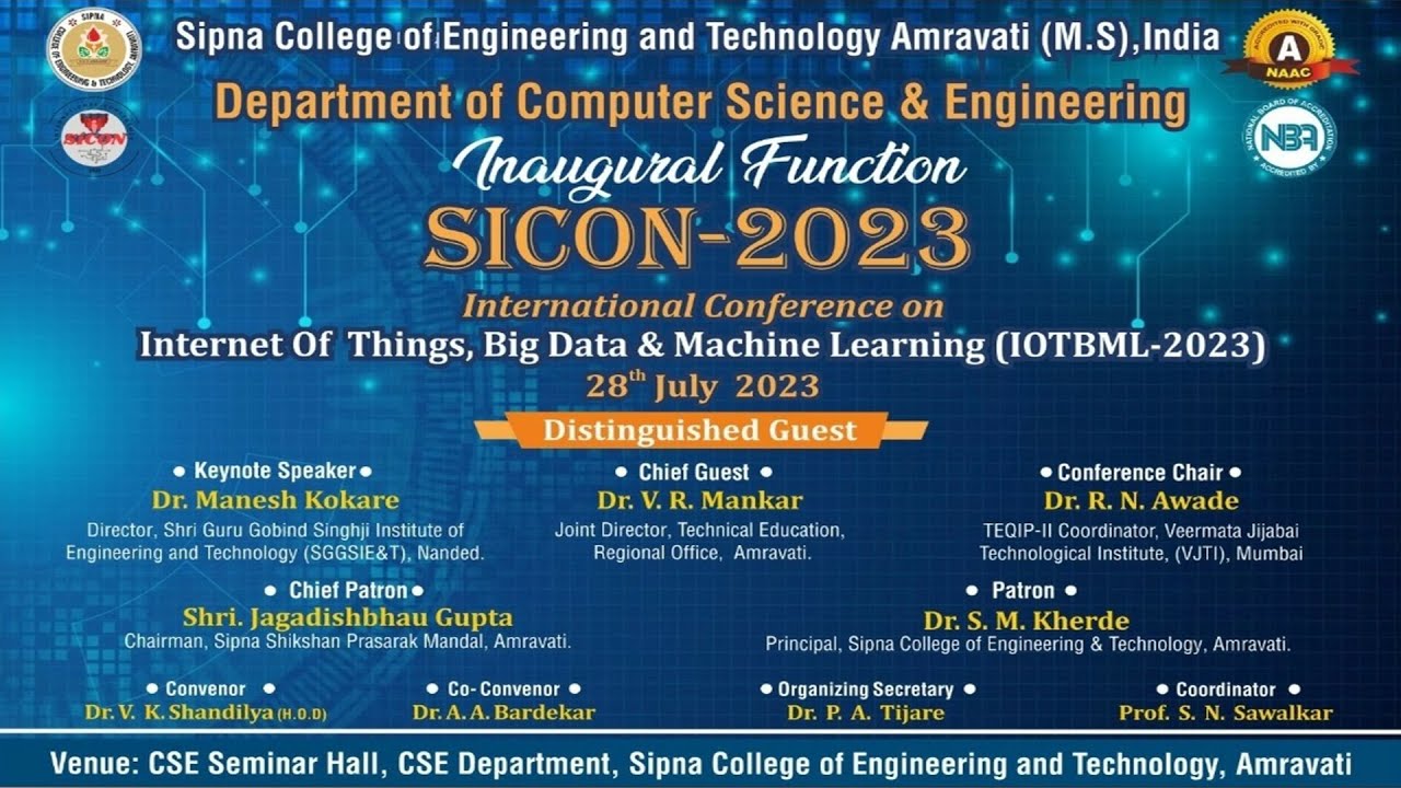 SICON 2023 || INTERNATIONAL CONFERENCE || SIPNA COET || - YouTube