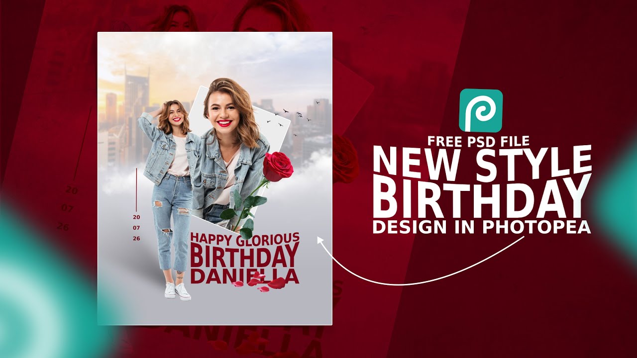 How to Make Birthday Poster Design in Photopea | Birthday Poster ...