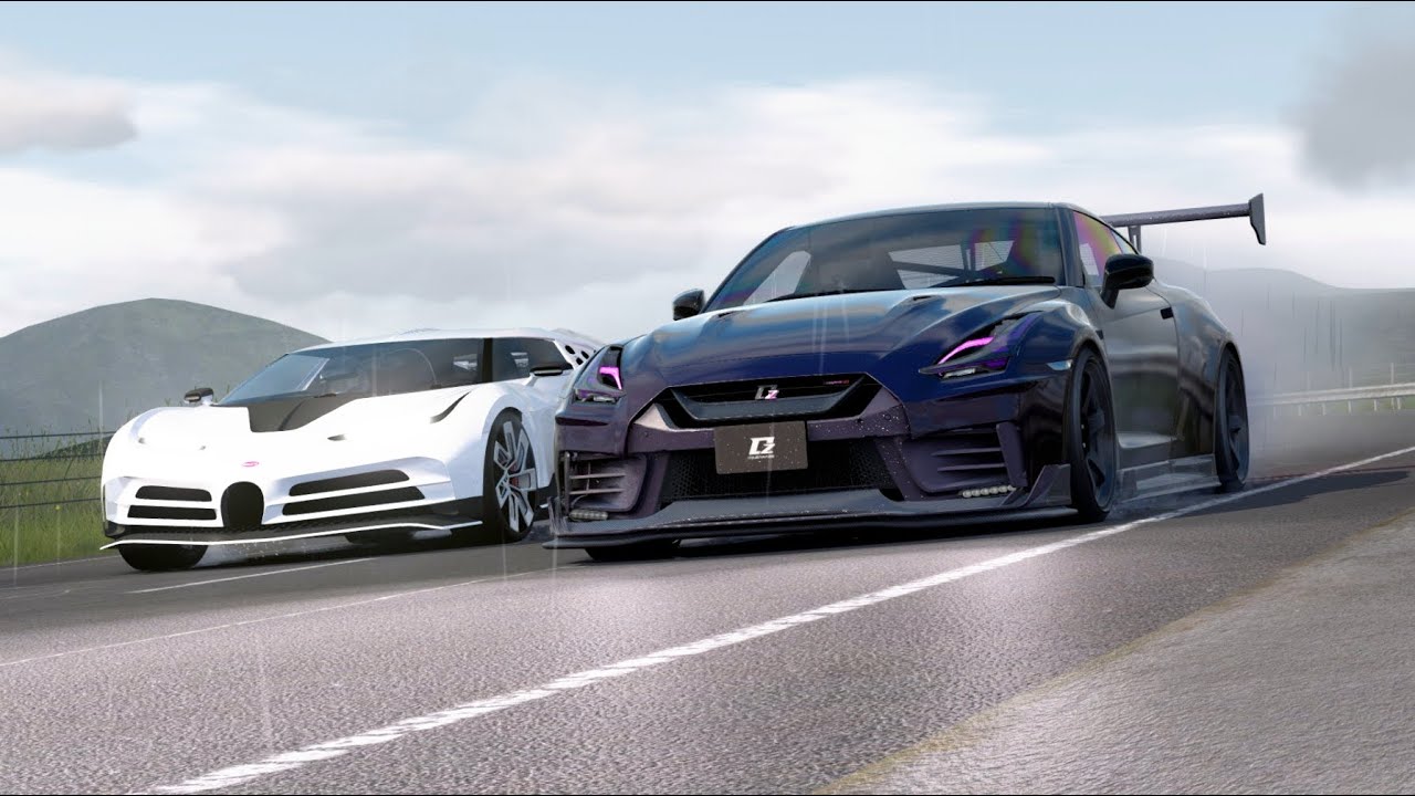 Nissan GT-R Tuned vs Bugatti Centodieci at Hihglands - YouTube