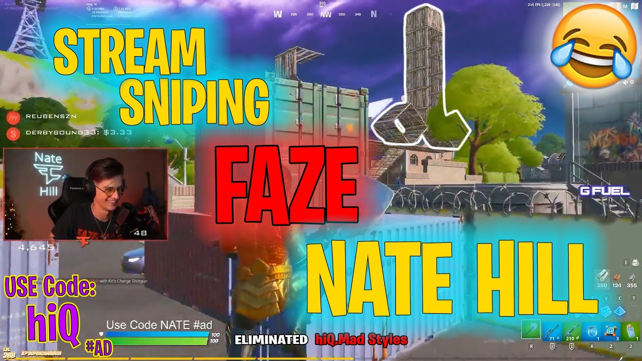 Stream Sniping FAZE Nate Hill with D*** - YouTube