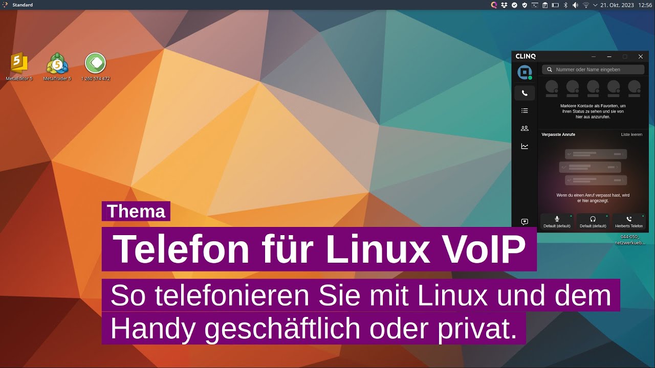 CLINQ + EASYBELL: KDE Telefon für Linux VoIP "Telefon für Unternehmer ...