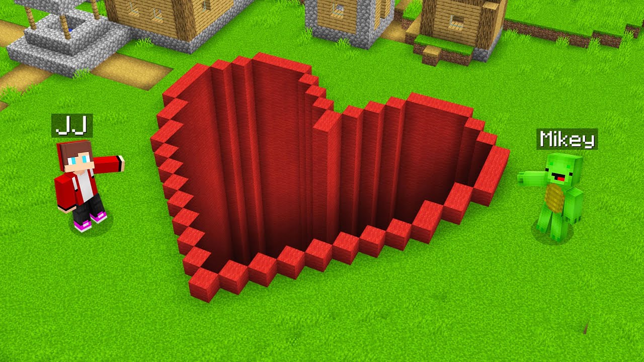 Mikey and JJ Found a HEART PIT in Minecraft (Maizen) - YouTube