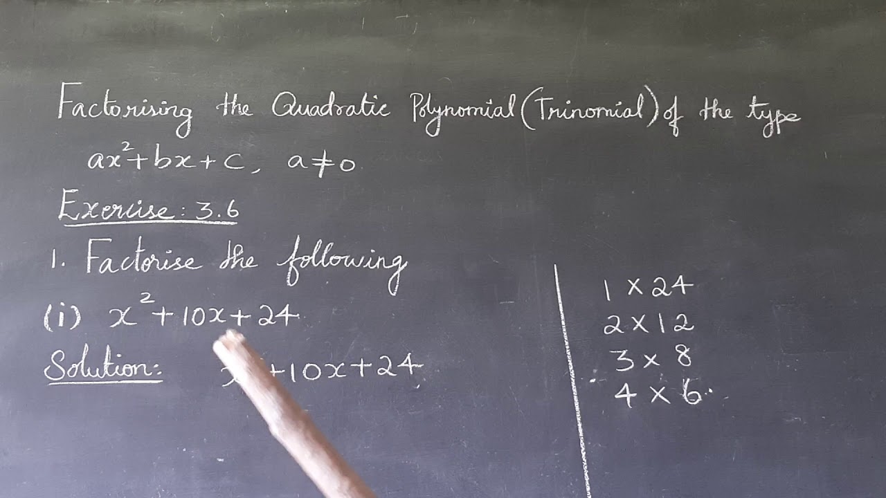 Std 9 Factorise X 10x 24 YouTube std-9-factorise-x-10x-24-youtube