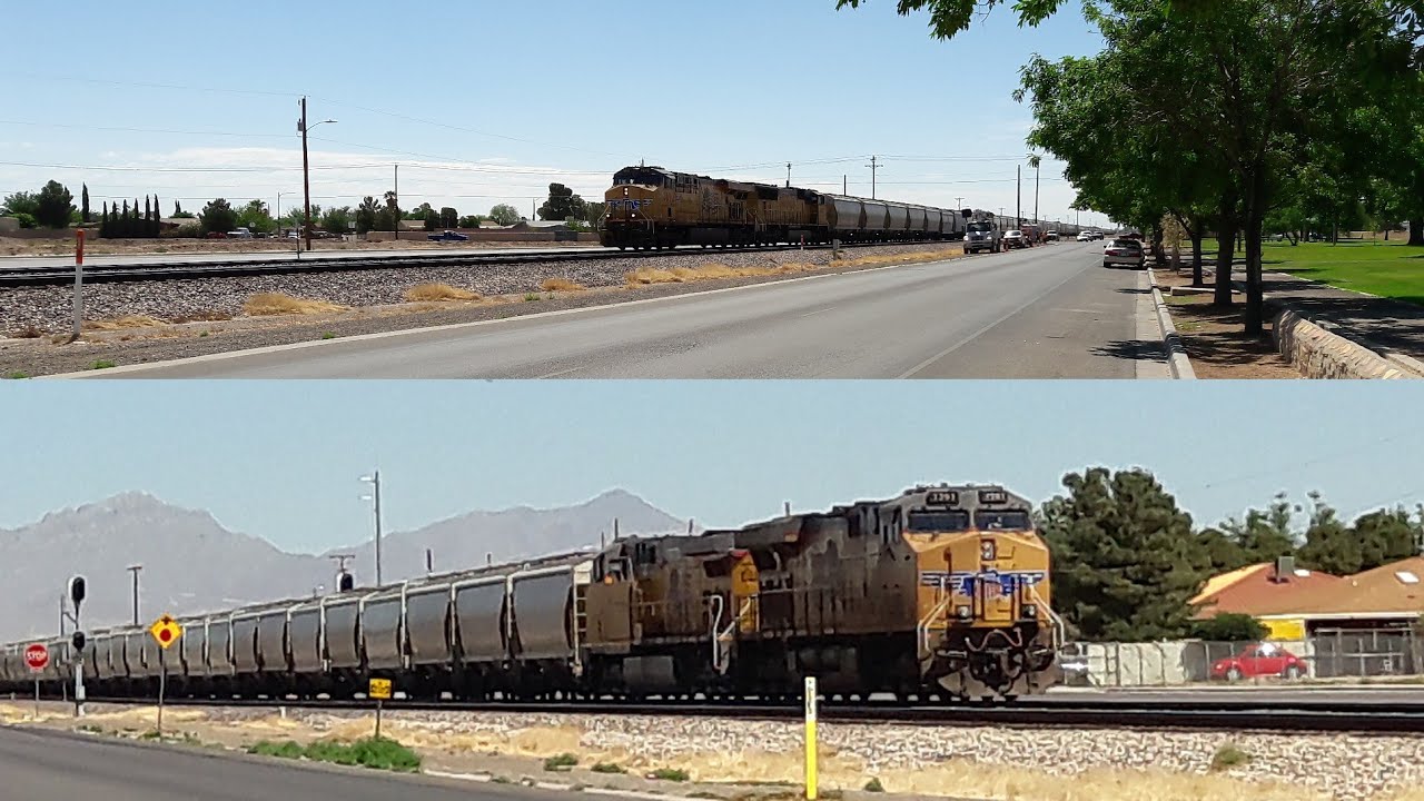 WB Union Pacific 7892 Leads Sand Train in El Paso, TX - YouTube