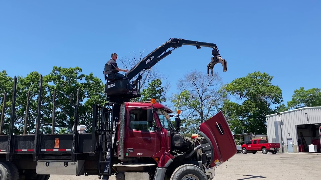 Serco 7000 Log Loader on 2007 Volvo VND Tri-Axle Flatbed/Stake Truck ...