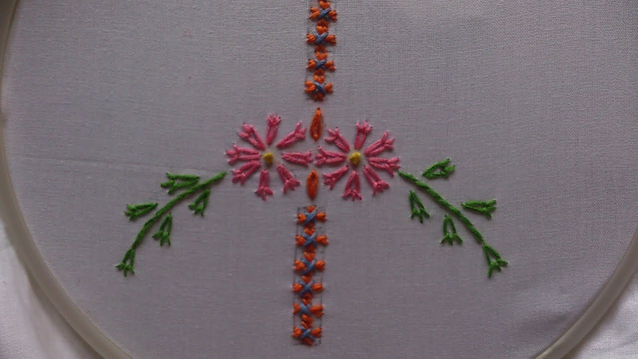 Hand embroidery. Hand embroidery design for beginners. - YouTube