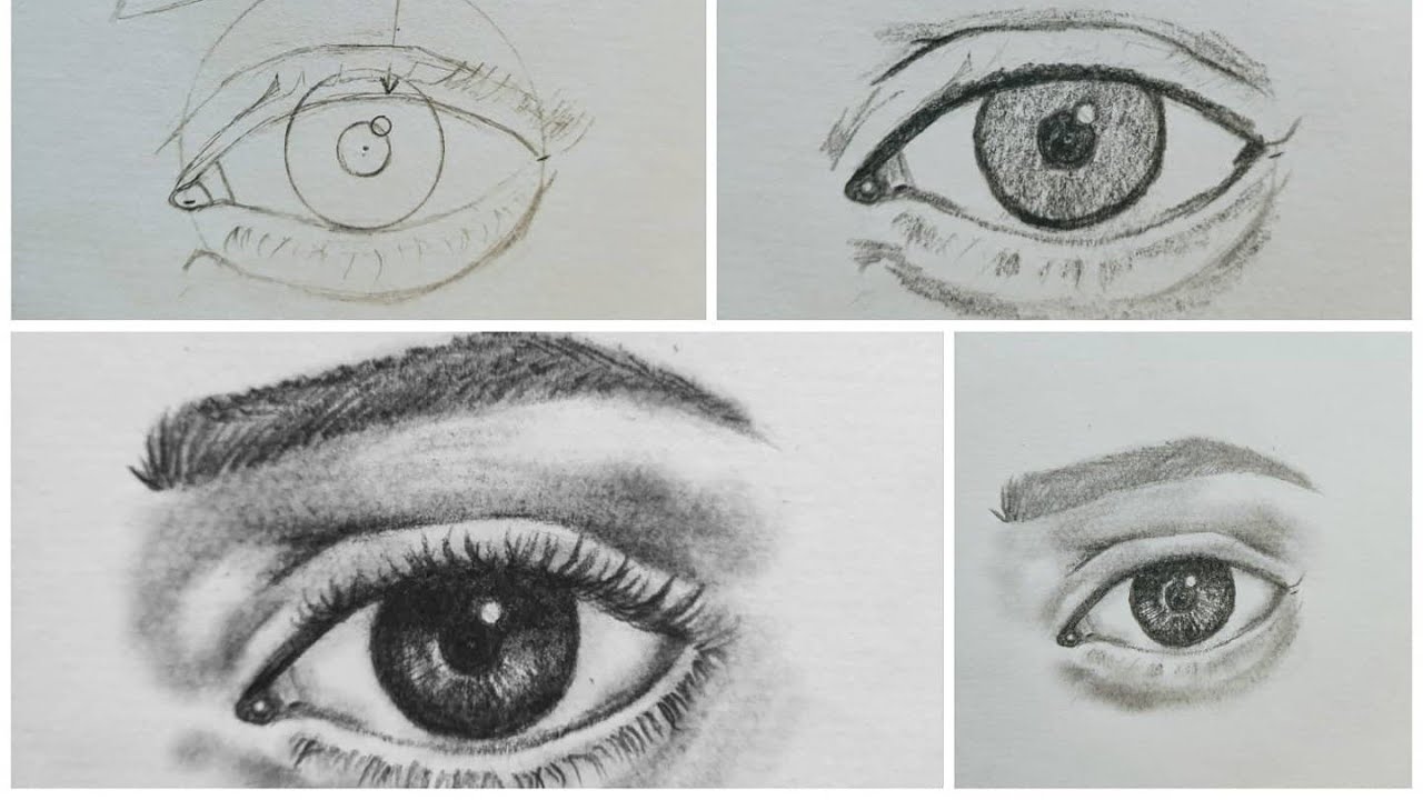 How to draw eyes with simple circle technique for beginners - YouTube