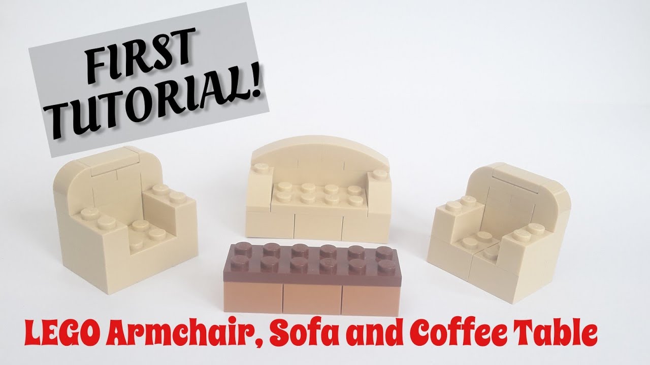 How To Build a LEGO Armchair, Sofa and Coffee Table | Step by Step ...