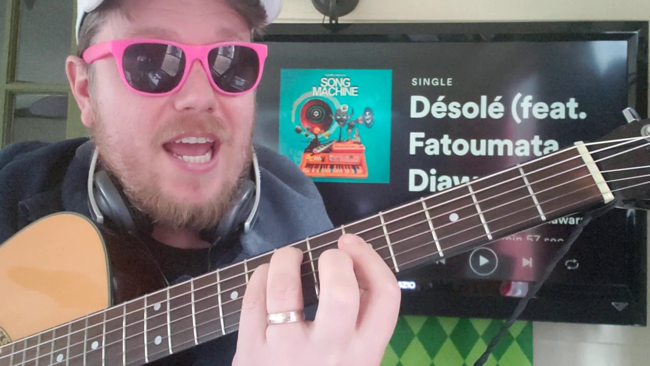 How To Play Desolé Gorillaz // guitar lesson beginner tutorial easy ...