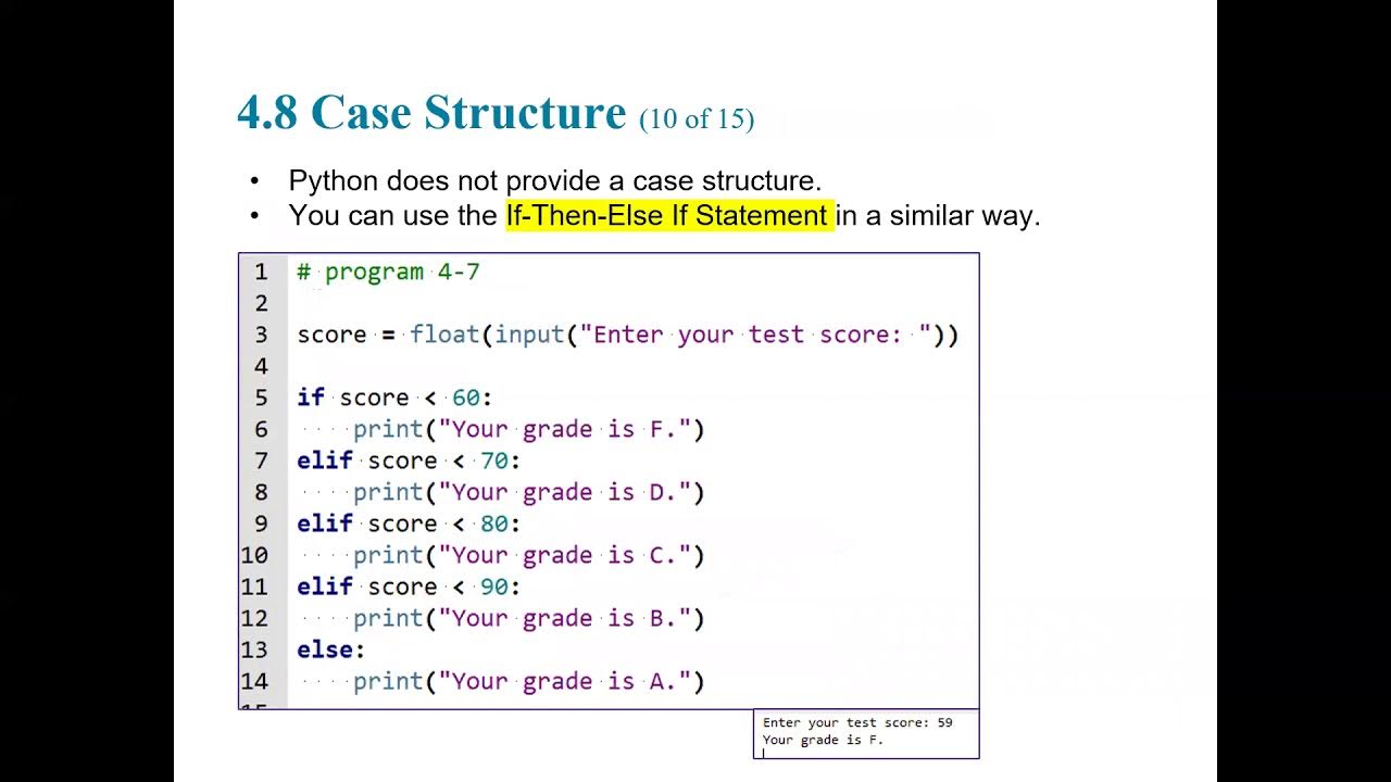 Ch 4.8 Focus on Python - Decision Structures and Boolean Logic - YouTube