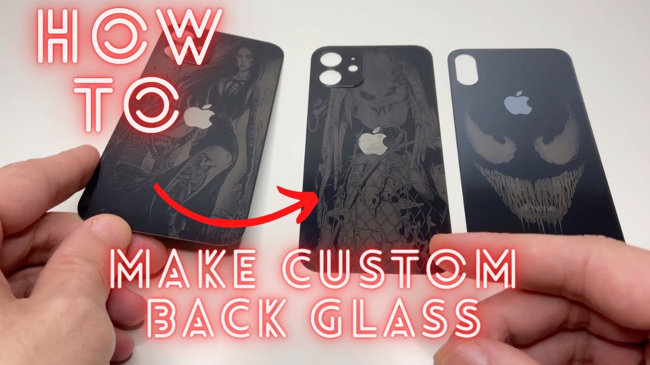 How to make custom iPhone back glass with laser - YouTube