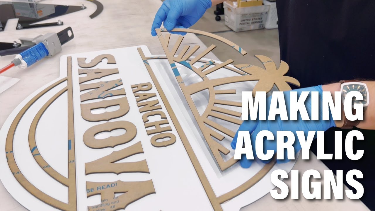 Making Acrylic Signs for indoor and outdoor with StickerLA.com - YouTube