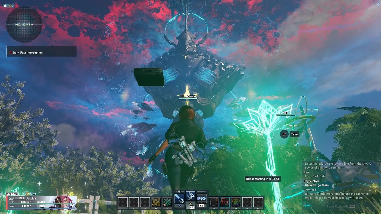 PSO2 NGS: Urgent Quest: vs. Dark Falz (Round 2) - YouTube