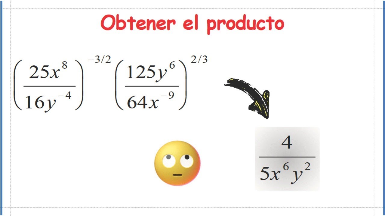 Producto de dos expresiones con exponente racional (exponente ...