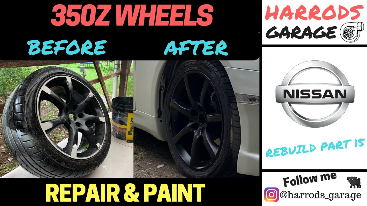 350z WHEELS | REPAIR & PAINT | BAD GUTTER RASH - YouTube