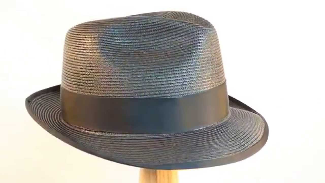 Stetson Latte Milan Braid Straw Fedora in Black - YouTube