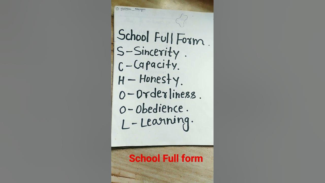 School Full Form Important YouTube school-full-form-important-youtube