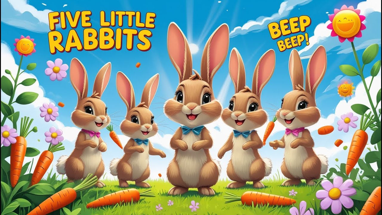 Five little Rabbits kids poem - YouTube