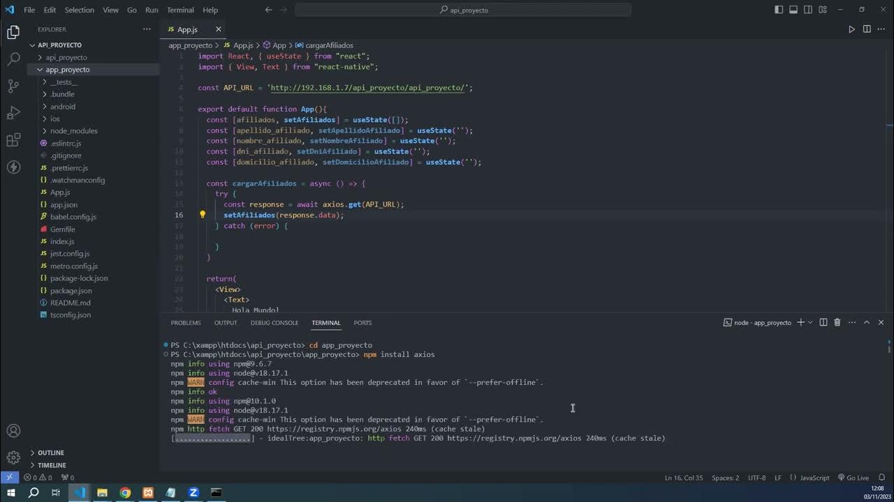 Cómo crear una app con react native para consumir una API - YouTube