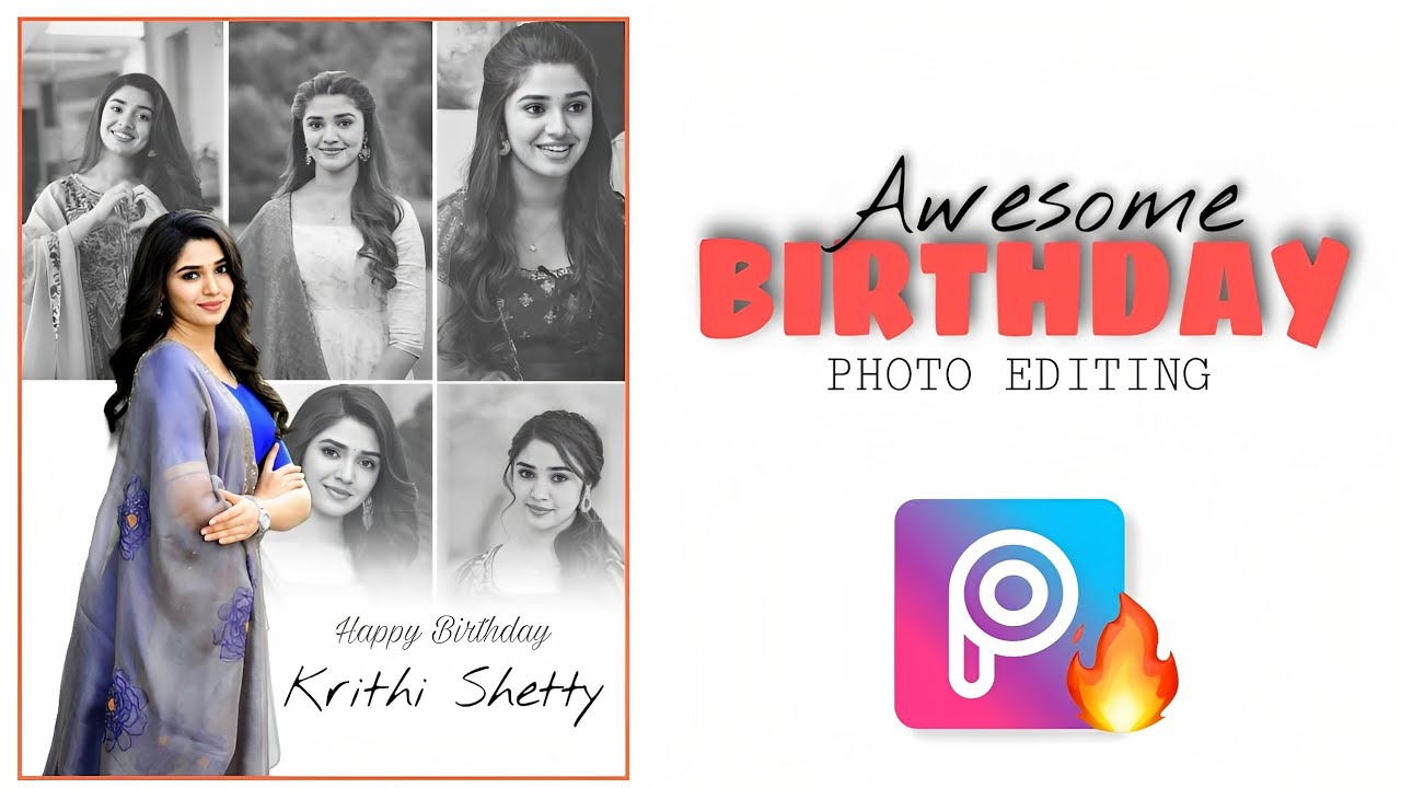 Awesome Birthday Poster Editing || PicsArt Collage Photo Editing ...