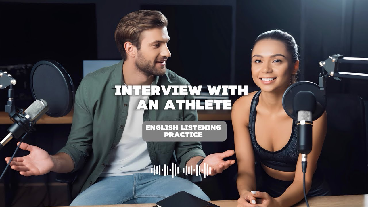 English listening practice | Interview with an athlete + mini quiz ...