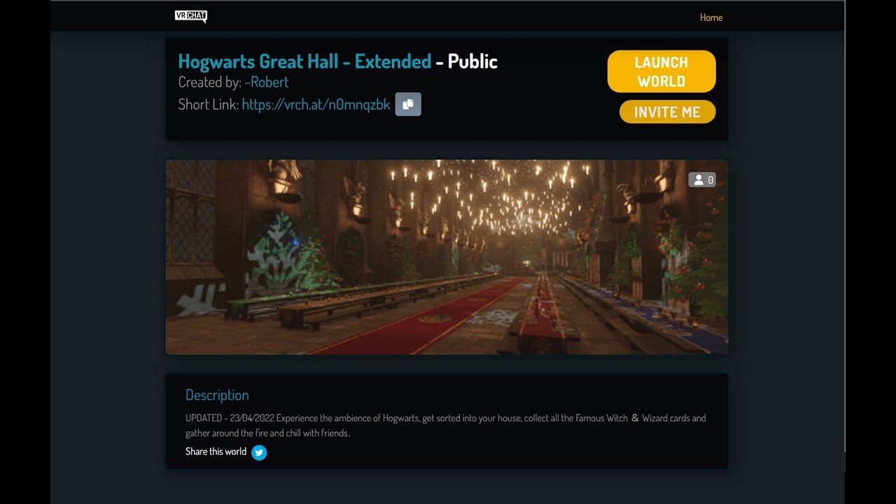VRChat World: Hogwarts Great Hall - YouTube