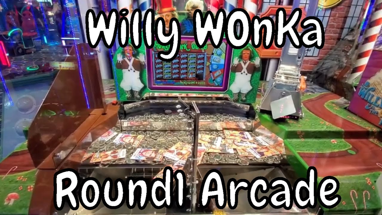 Willy Wonka Coin Pusher machine game at Round1 - YouTube