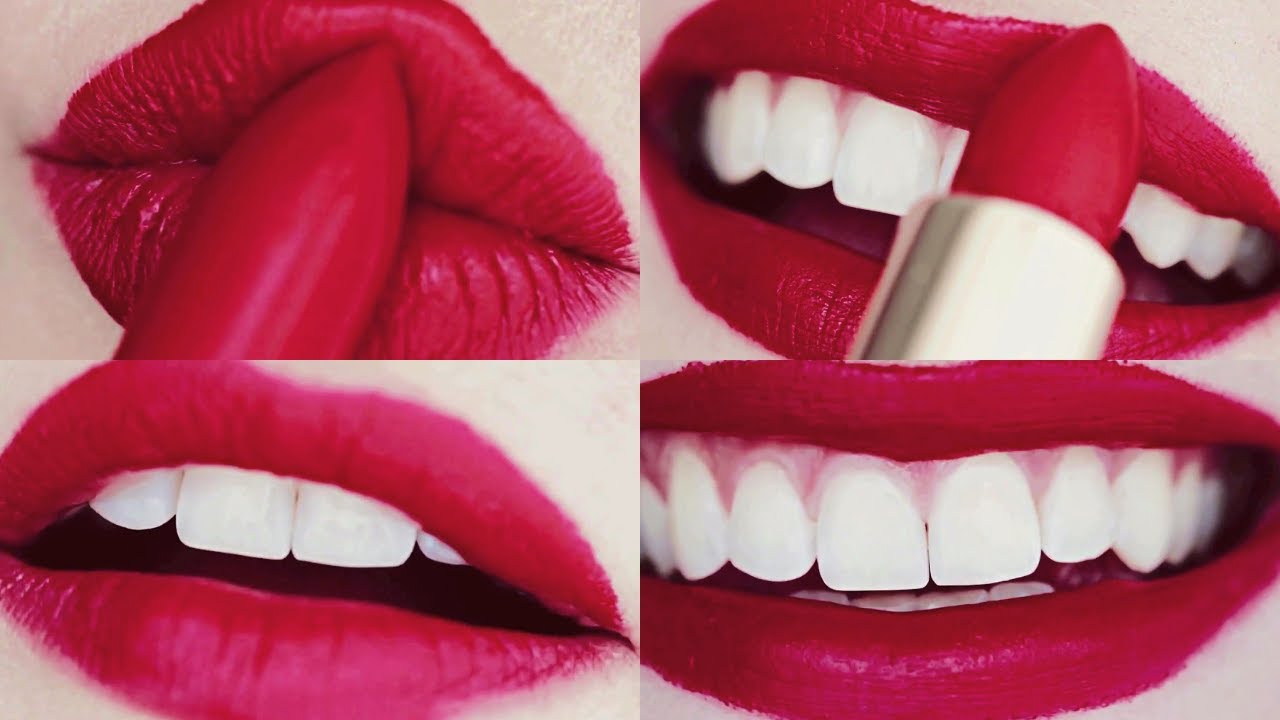 Red Lipstick - ASMR Whispers & Triggers | Red Lips Closeup Compilation ...