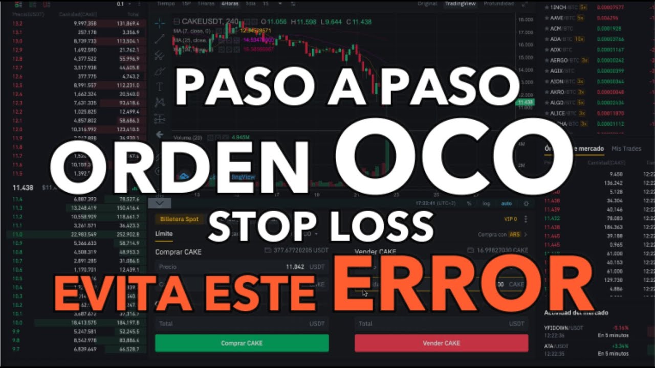 Como usar las ORDENES OCO Tutorial Paso a Paso FACIL y RAPIDO / BINANCE ...