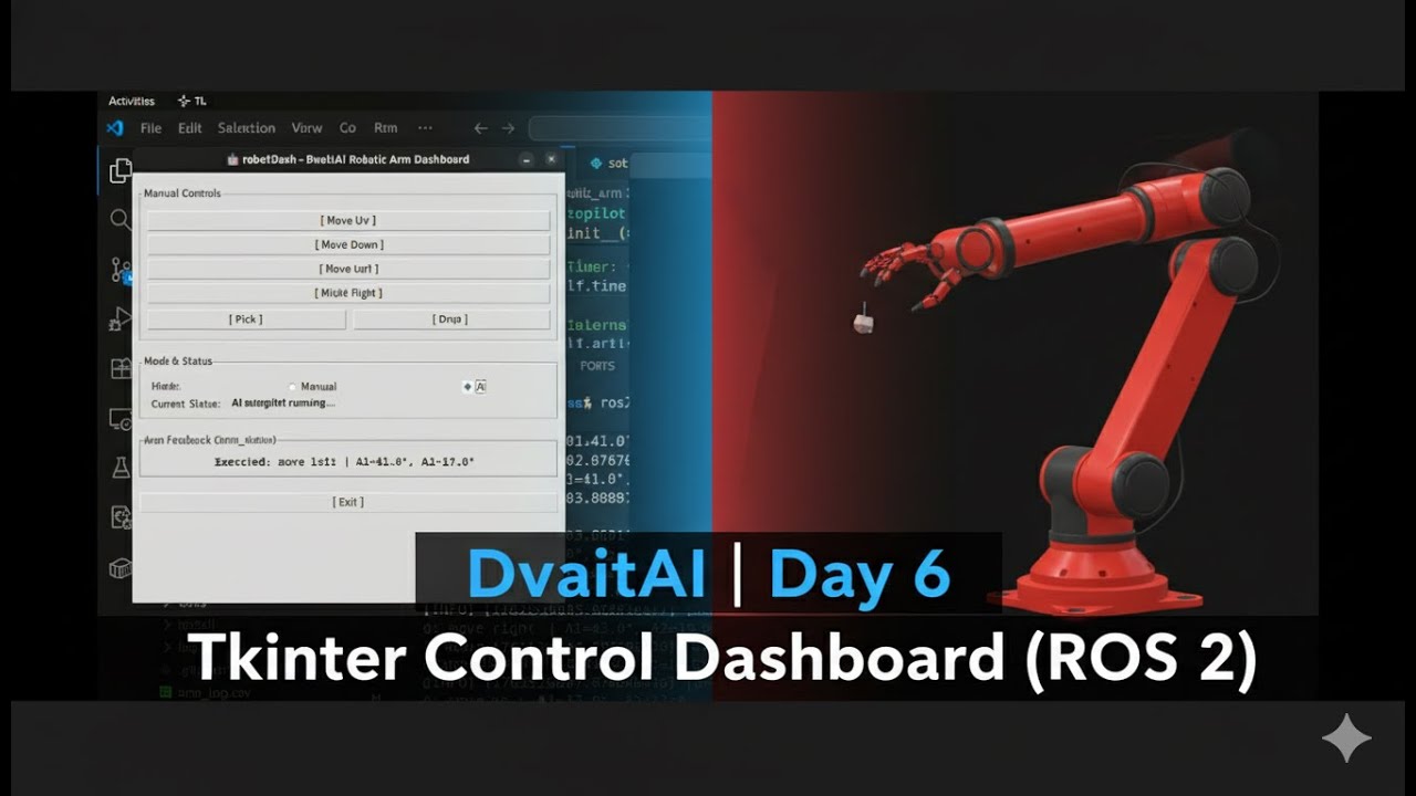 DvaitAI | Day 6 – Real-Time Robotic Arm Dashboard (Tkinter + ROS 2 ...