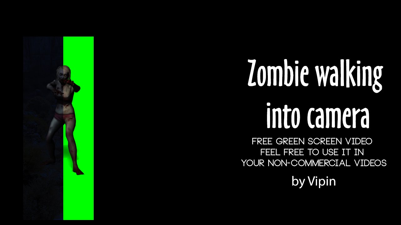 Zombie walking into camera-free Greenscreen video - YouTube