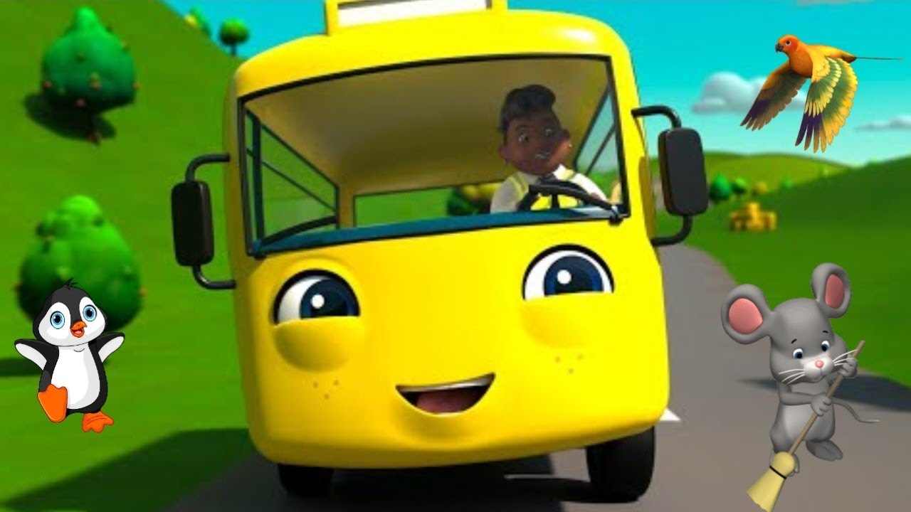 The Wheels on The Bus Song (Animal Version for toddlers) | kids Nursery ...