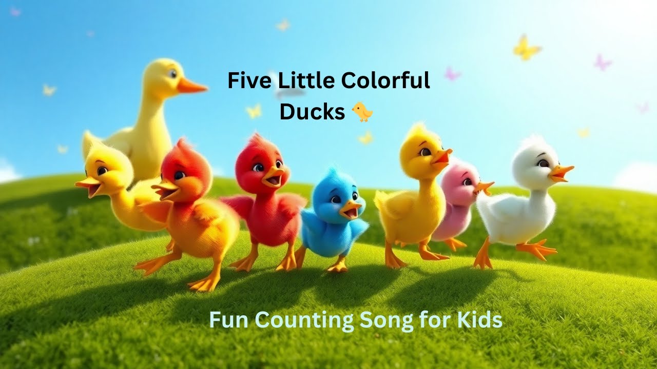 Five Little Colorful Ducks | Fun Counting Song for Kids | math kids ...