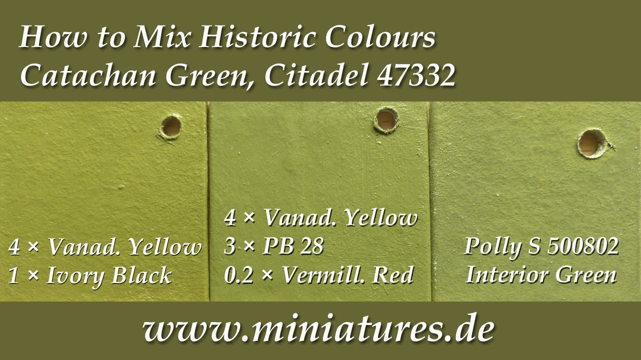 How to mix Historic Colours: Catachan Green, Citadel 47332 - YouTube