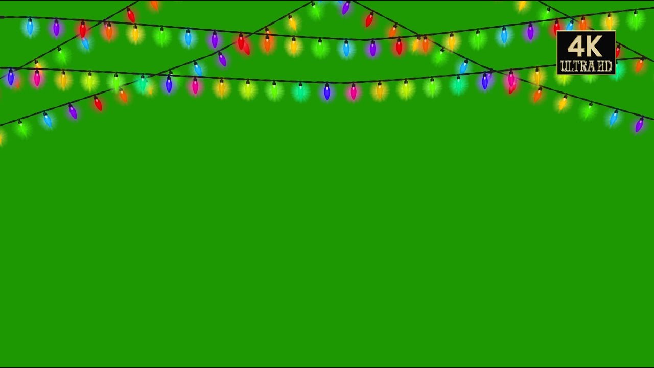 Christmas string lights green screen 4k free youtube - YouTube