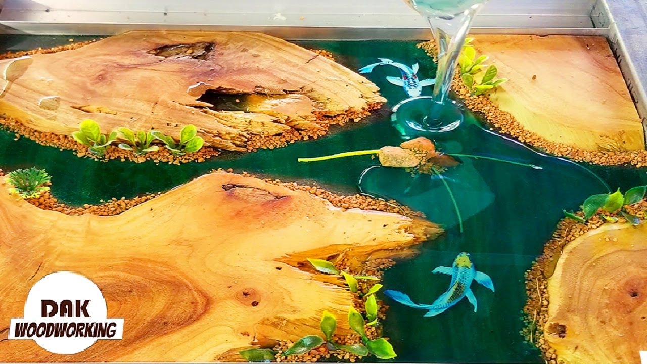 How to Make Epoxy Resin Table with $100 for Beginners ? DAK Woodworking ...