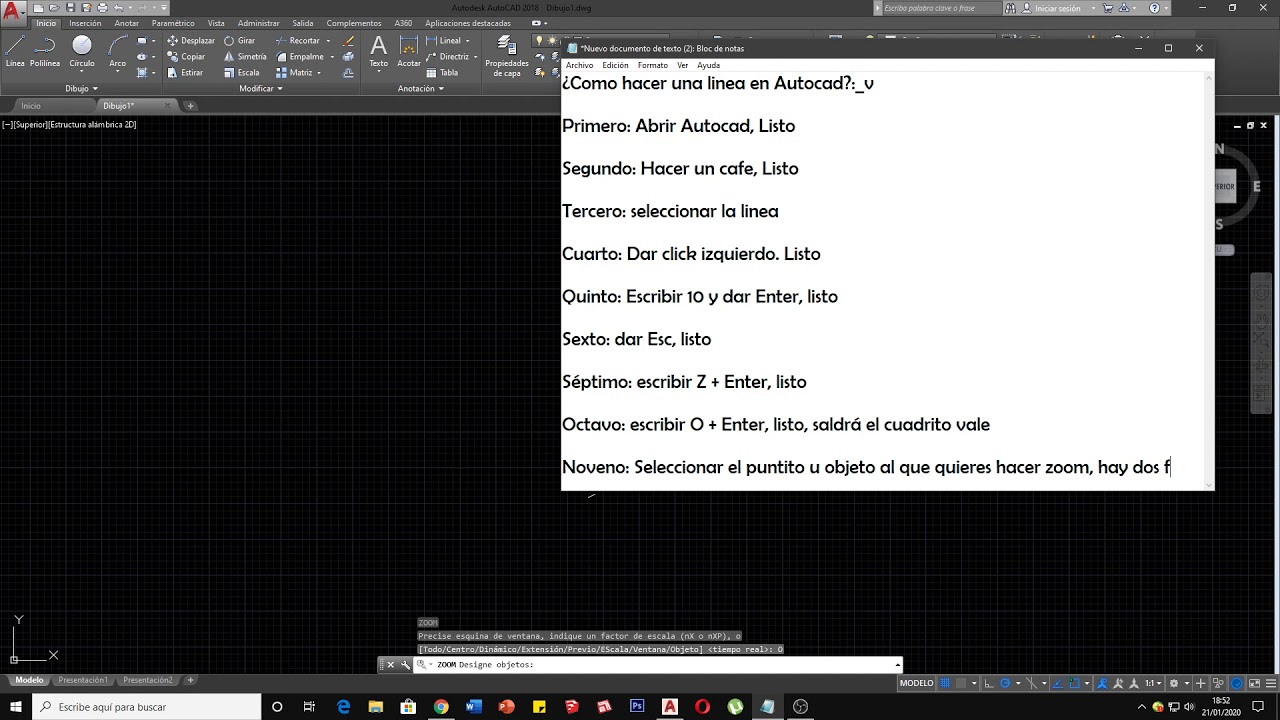 Como hacer una Linea en AutoCad, curso intensivo semi profesional, solo ...