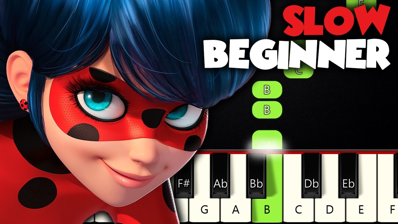 Miraculous Ladybug Theme | SLOW BEGINNER PIANO TUTORIAL + SHEET MUSIC ...