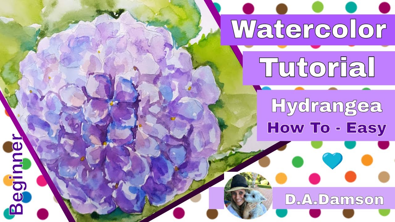 Watercolor Painting for Beginners Easy- HOW TO PAINT HYDRANGEA ...