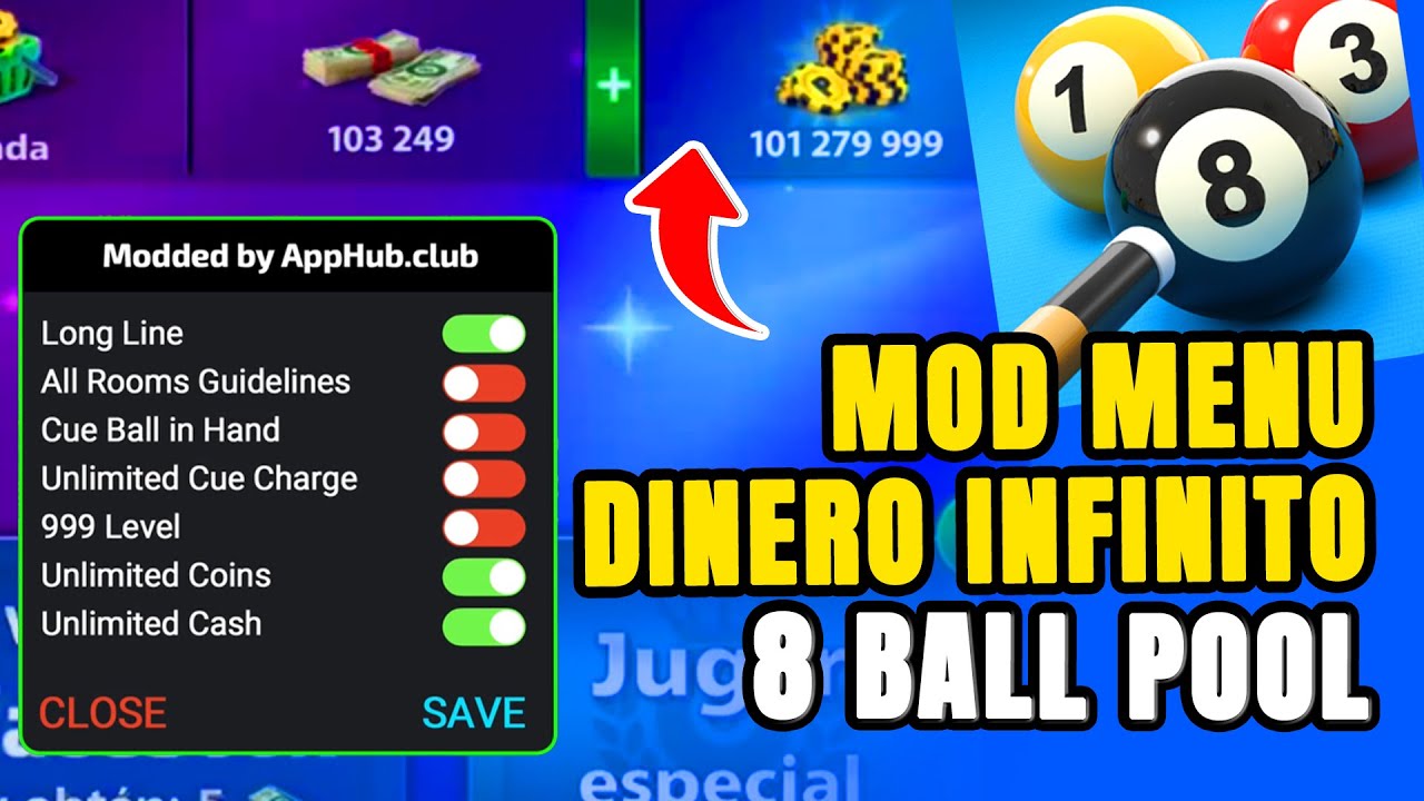 8 Ball Pool MOD MENU - Cómo Tener Billetes y MONEDAS ILIMITADAS en 8 ...