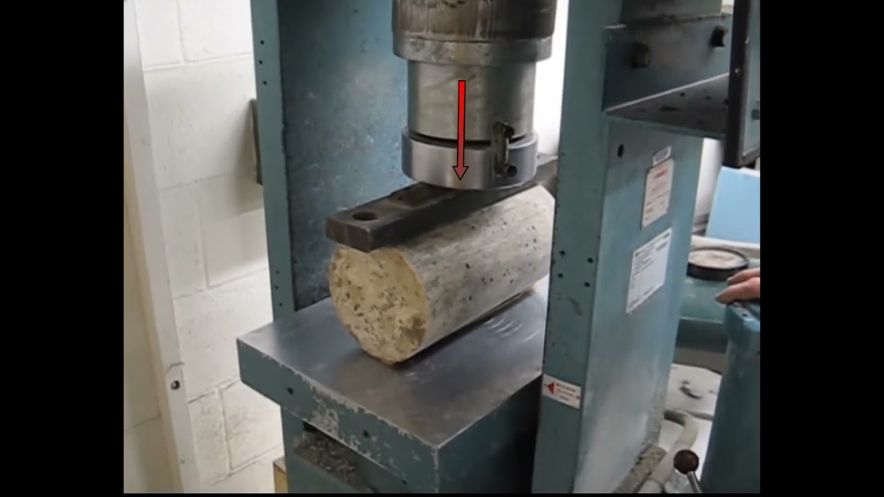 Concrete Cylinder Splitting Test - YouTube